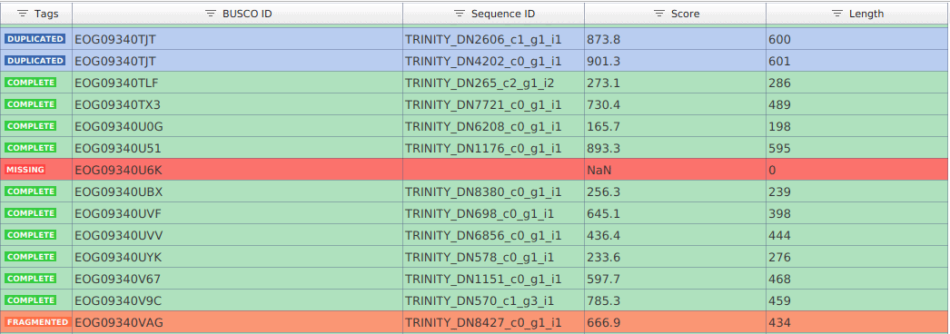 Exploring transcriptome completeness in OmicsBox with BUSCO - BioBam