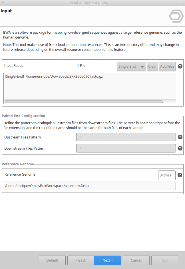 Using BWA for DNA and RNA Alignment in OmicsBox